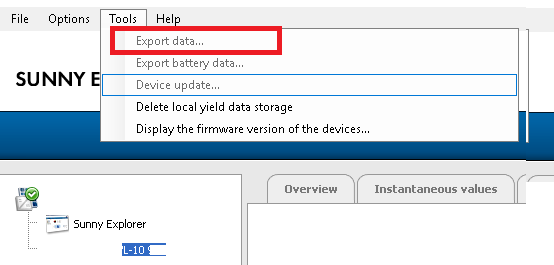 Downloading SMA Inverter Production and Event Data with Sunny Explorer