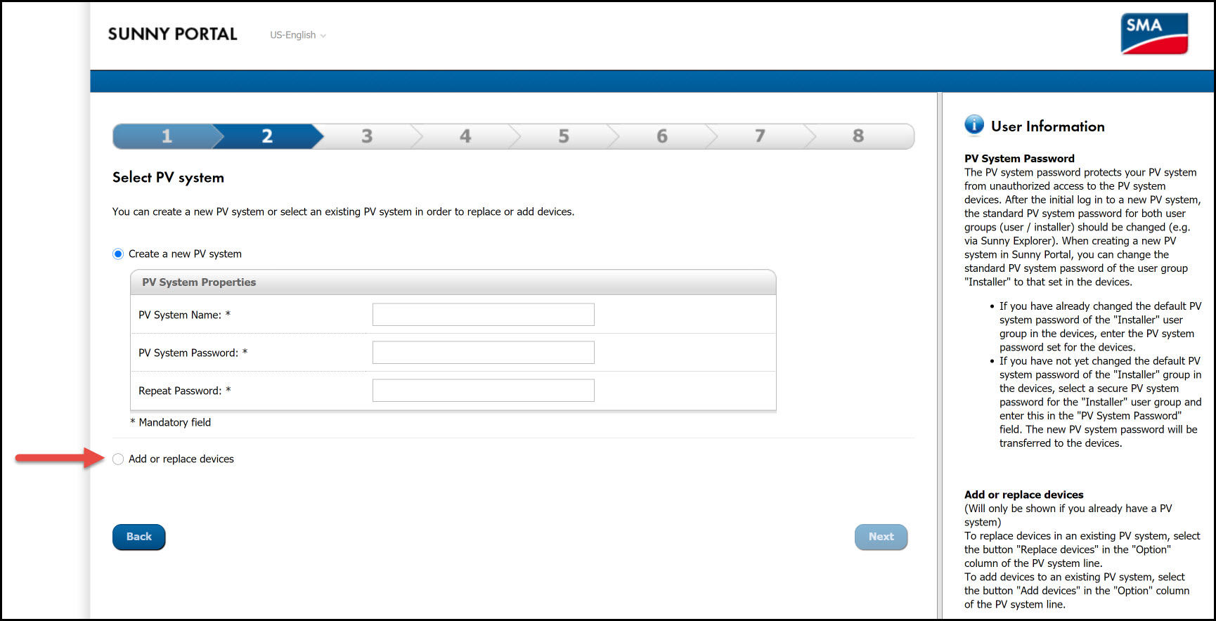 Adding or Replacing Speedwire-Webconnect Devices using Plant Setup ...