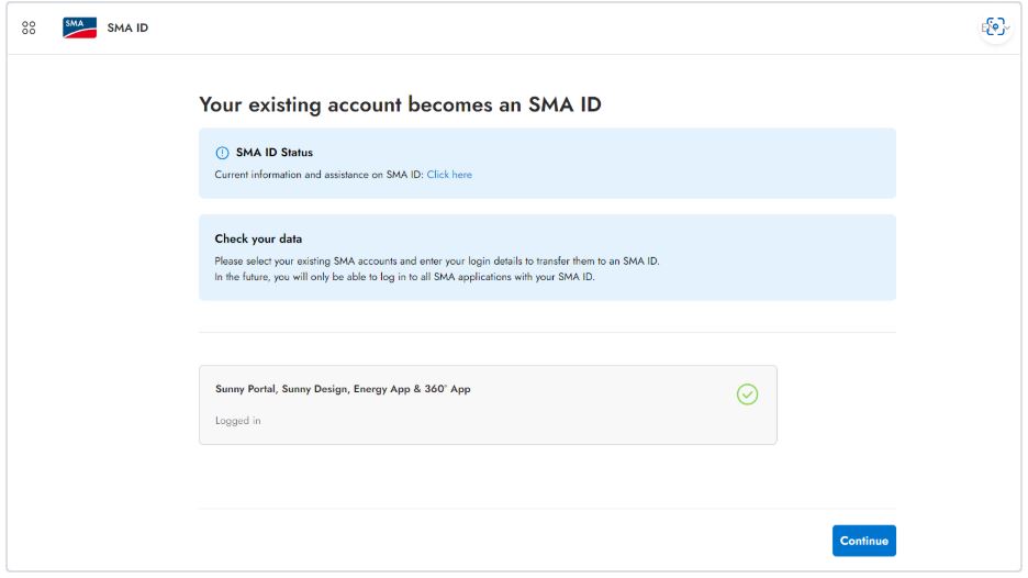 Instructions to set up an SMA ID account