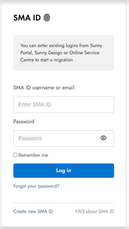 Instructions to set up an SMA ID account