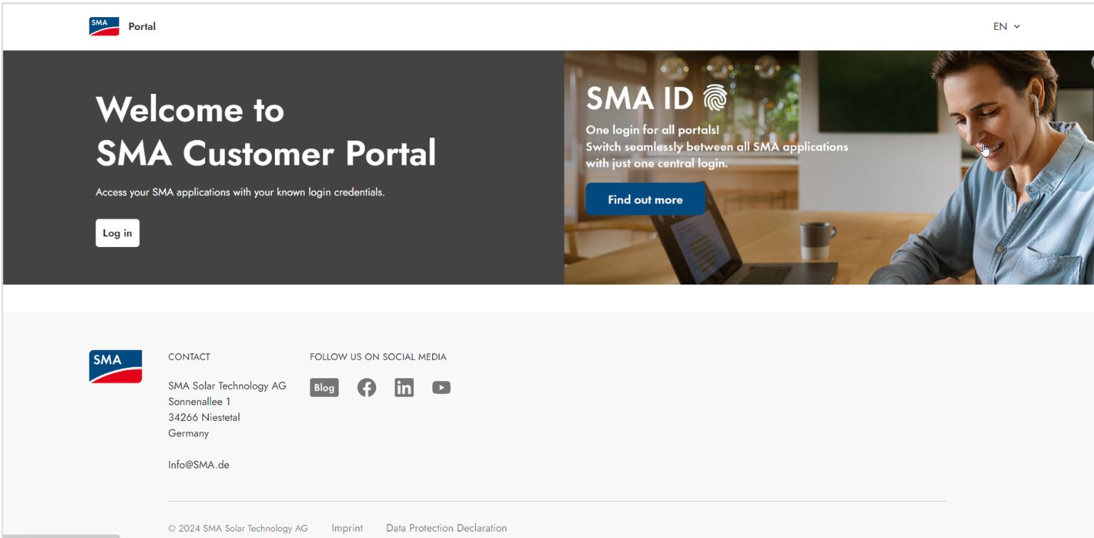 SMA ID - SMA Online Shop not displayed in the portal overview