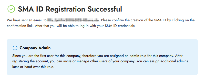 SMA ID Registration of Company Account